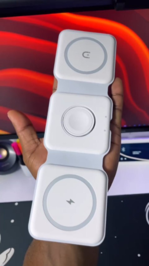 Charge on the go with the world's most portable 3-in-1 wireless charge